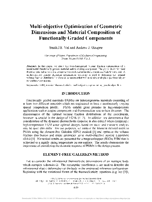 (PDF) Multi-objective Optimization of Geometric Dimensions and Material Composition of ...