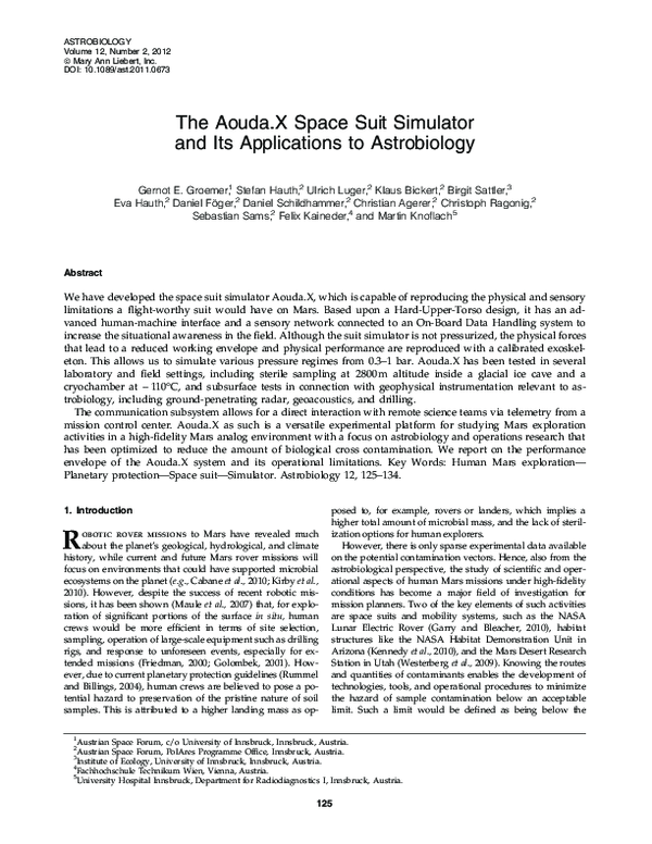 (PDF) The Aouda.X Space Suit Simulator and Its Applications to ...