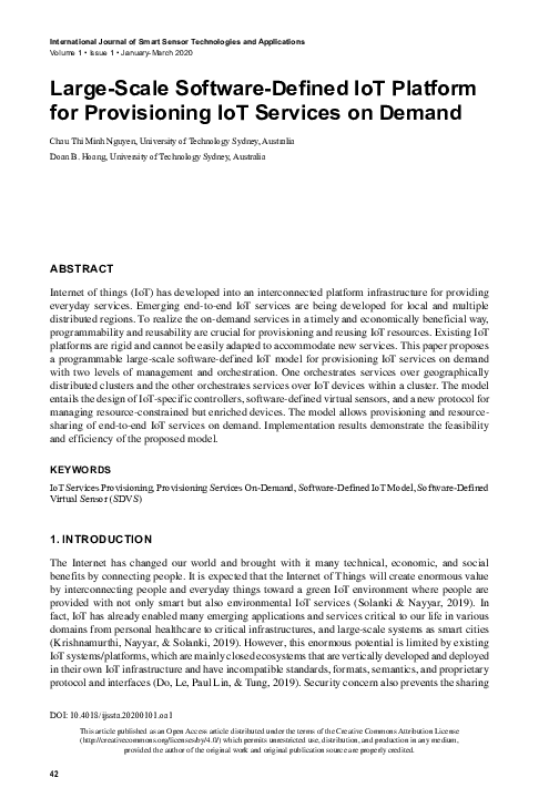 Pdf Large Scale Software Defined Iot Platform For Provisioning Iot Services On Demand