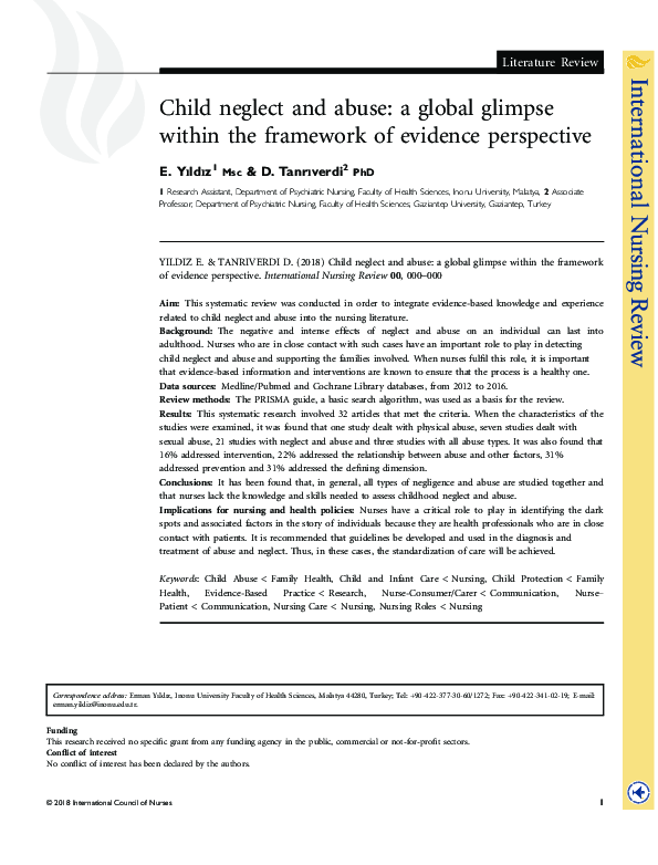 (PDF) Child neglect and abuse: a global glimpse within the framework of ...