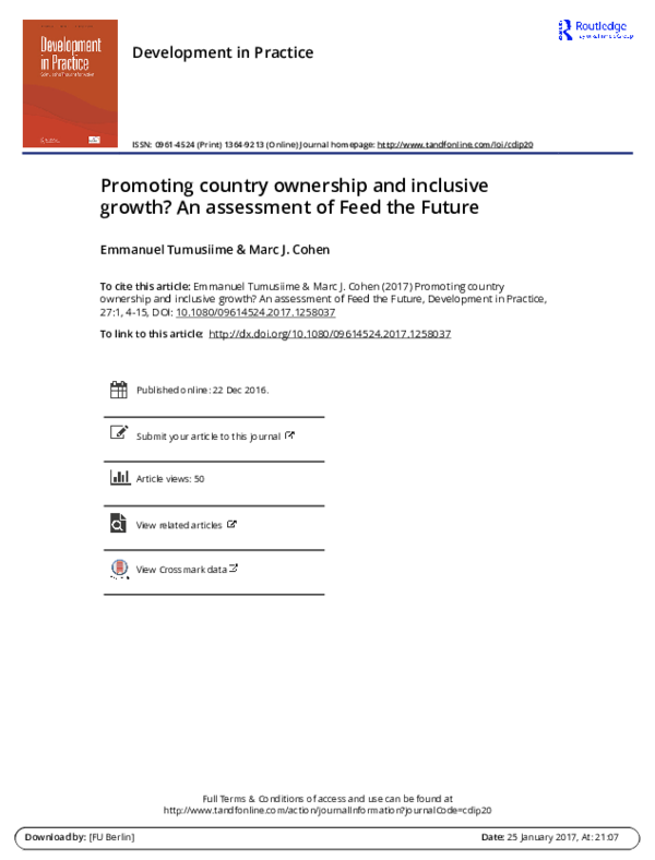(PDF) Promoting country ownership and inclusive growth? An assessment ...