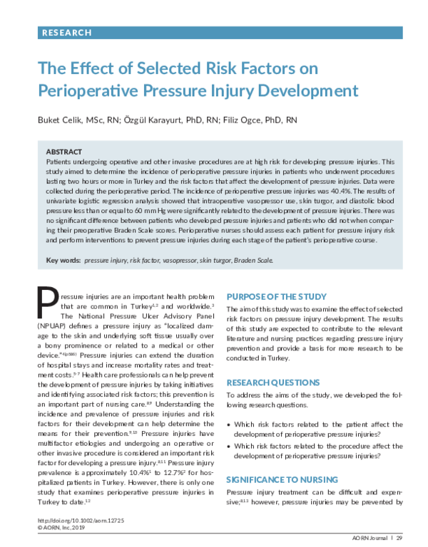 (PDF) Perioperative Risk Factors for Pressure Injuries