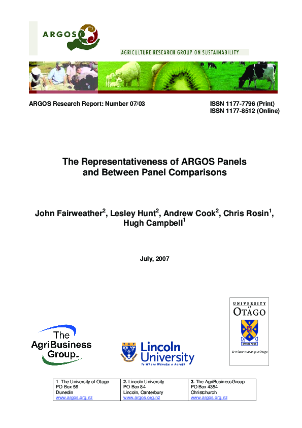(PDF) The Representativeness of ARGOS Panels and Between Panel Comparisons