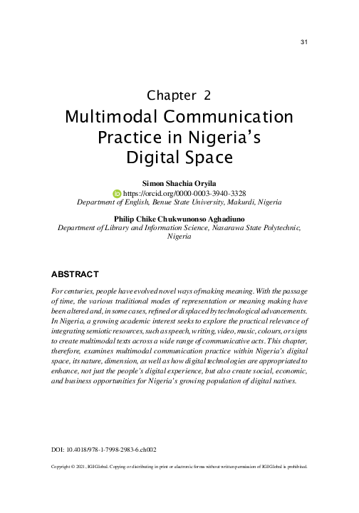 (PDF) Multimodal Communication Practice in Nigeria's Digital Space