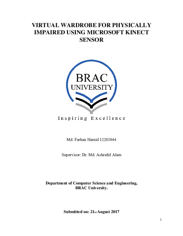 (PDF) Virtual wardrobe for physically impaired using Microsoft Kinect sensor