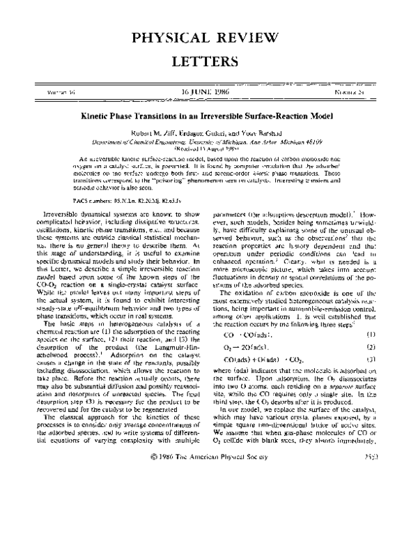 (PDF) Kinetic Phase Transitions in an Irreversible Surface-Reaction Model