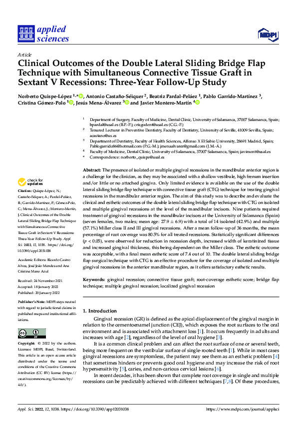 (PDF) Clinical Outcomes of the Double Lateral Sliding Bridge Flap ...