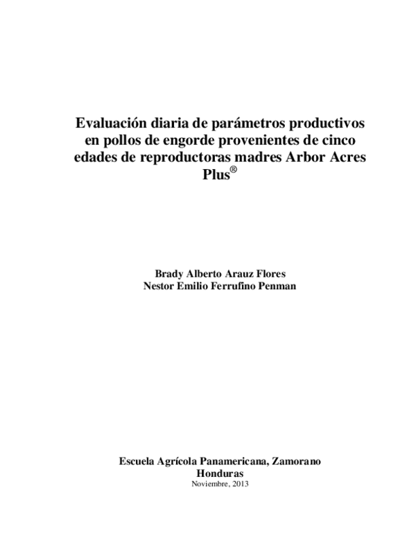 (PDF) Evaluación diaria de parámetros productivos en pollos de engorde ...