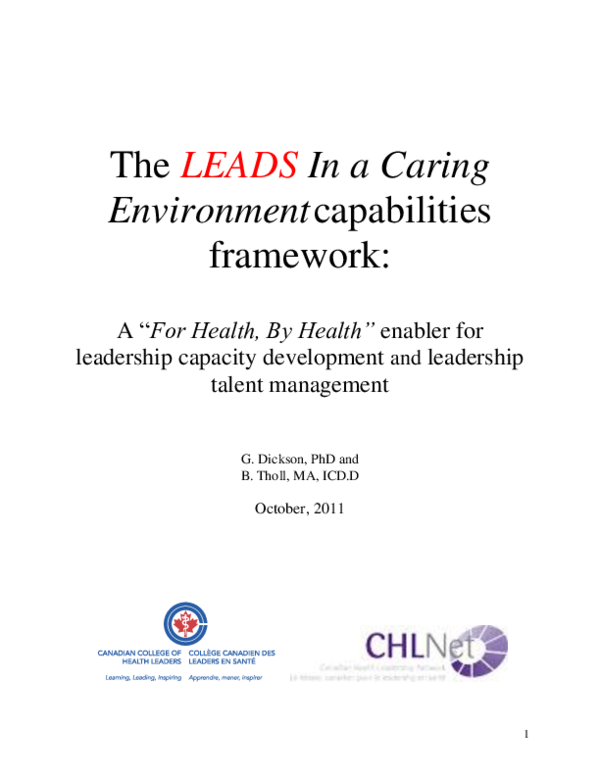 (PDF) The LEADS in a Caring Environment Capabilities Framework: The ...