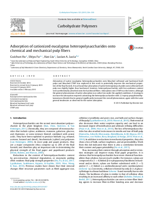 (PDF) Adsorption of cationized eucalyptus heteropolysaccharides onto ...