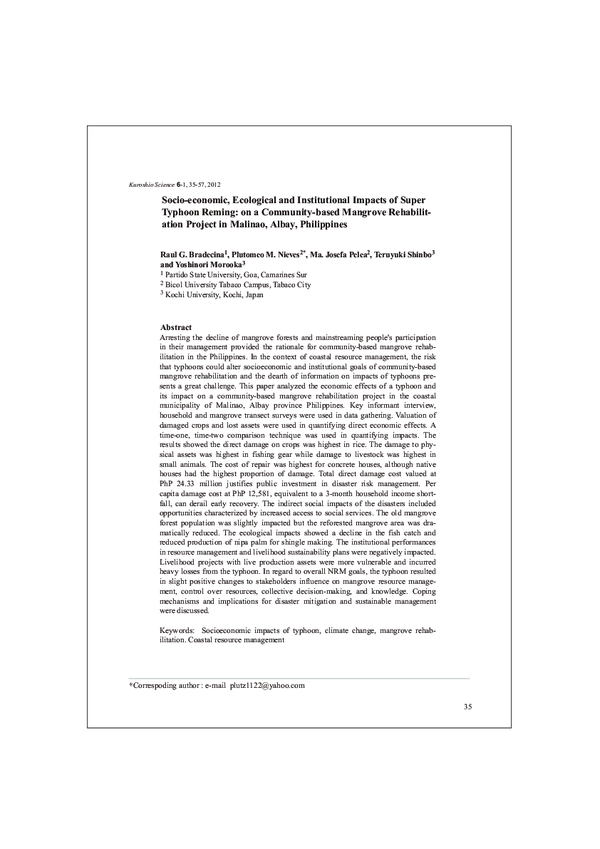 (PDF) Socio-economic, Ecological and Institutional Impacts of Super ...