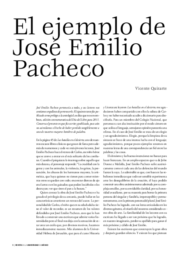 (PDF) José Emilio Pacheco