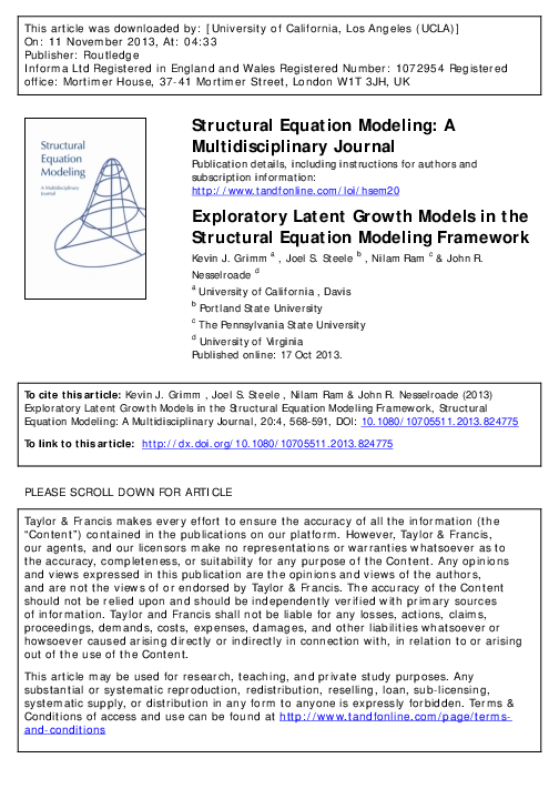 (PDF) Exploratory Latent Growth Models in the Structural Equation Modeling Framework