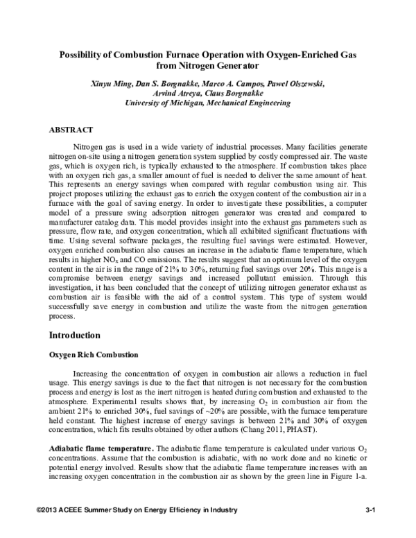 (PDF) Possibility of Combustion Furnace Operation with Oxygen-Enriched ...