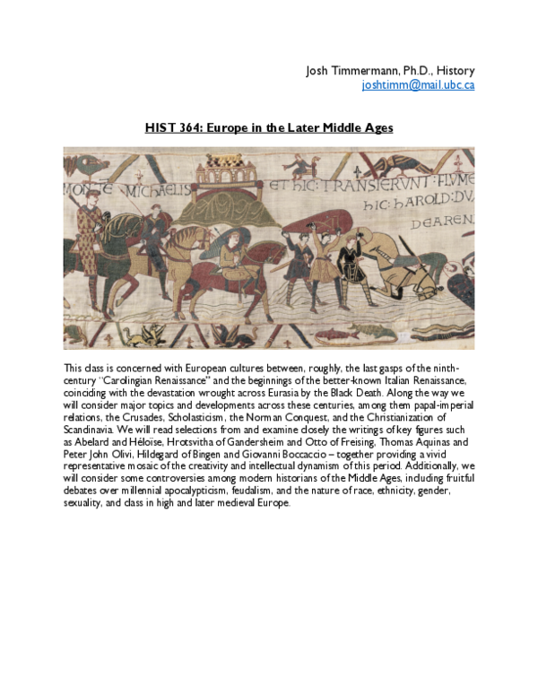 (PDF) "Europe in the Later Middle Ages" syllabus (History, University ...