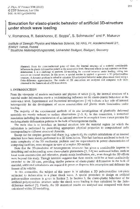 (PDF) Simulation for elasto-plastic behavior of artificial 3D-structure ...