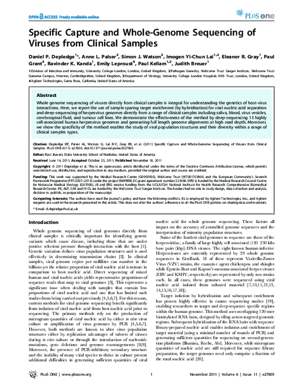 (PDF) Specific Capture and Whole-Genome Sequencing of Viruses from ...