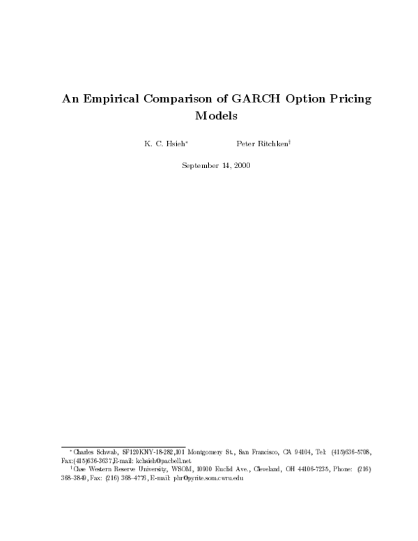 (PDF) An empirical comparison of GARCH option pricing models