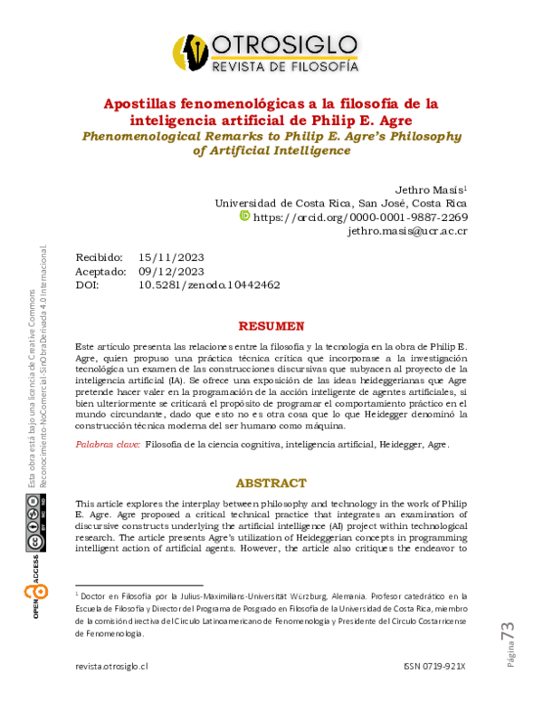 (PDF) Apostillas fenomenológicas a la filosofía de la inteligencia ...