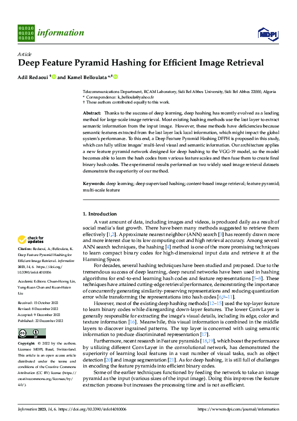 (PDF) Deep Feature Pyramid Hashing for Efficient Image Retrieval | Kamel Belloulata - Academia.edu