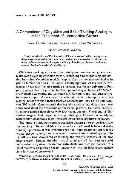 (PDF) A comparison of cognitive and skills training strategies in the ...