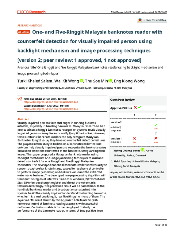 (PDF) One- and Five-Ringgit Malaysia banknotes reader with counterfeit ...