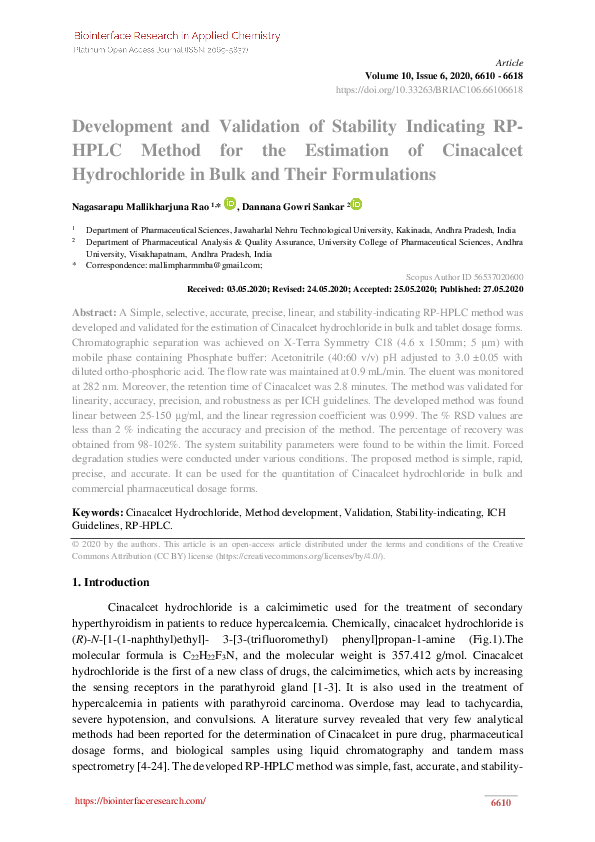 (PDF) Development and Validation of Stability Indicating RP-HPLC Method for the Estimation of ...