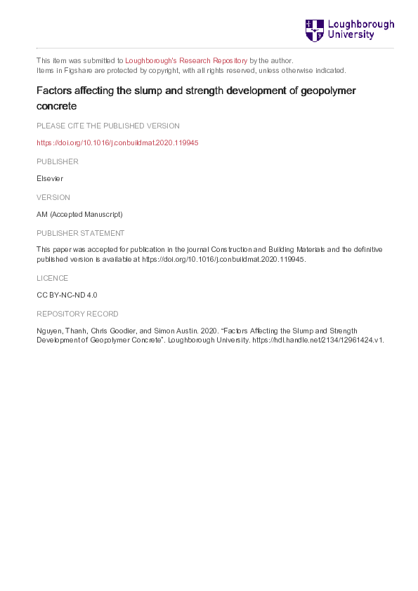(PDF) Factors affecting the slump and strength development of ...