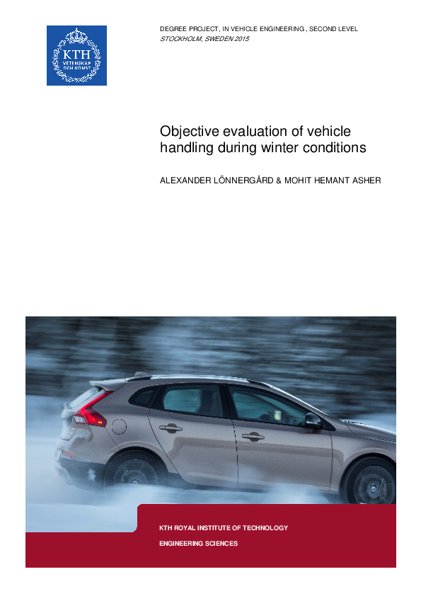 (PDF) Objective evaluation of vehicle handling during winter conditions