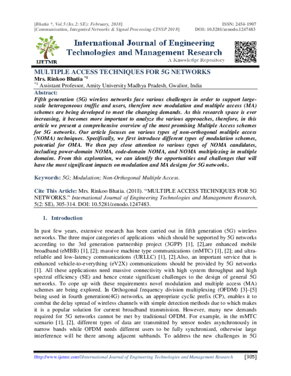 (PDF) Multiple Access Techniques for 5G Networks