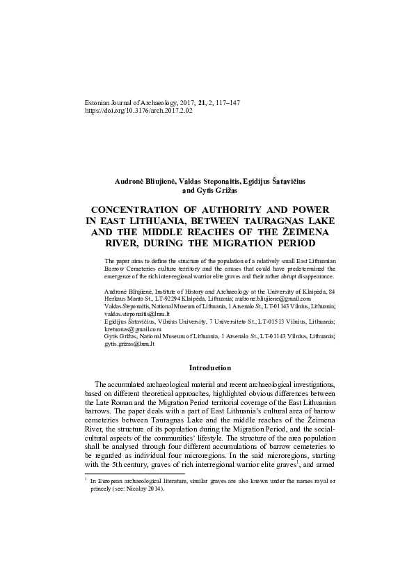 (PDF) Concentration of Authority and Power in East Lithuania, Between ...