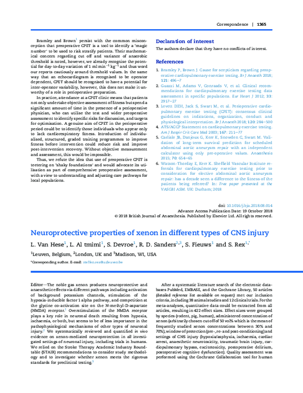 (PDF) Neuroprotective properties of xenon in different types of CNS ...