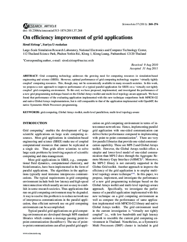 (PDF) Using the applications' reentering for improvement the GRID computing efficiency
