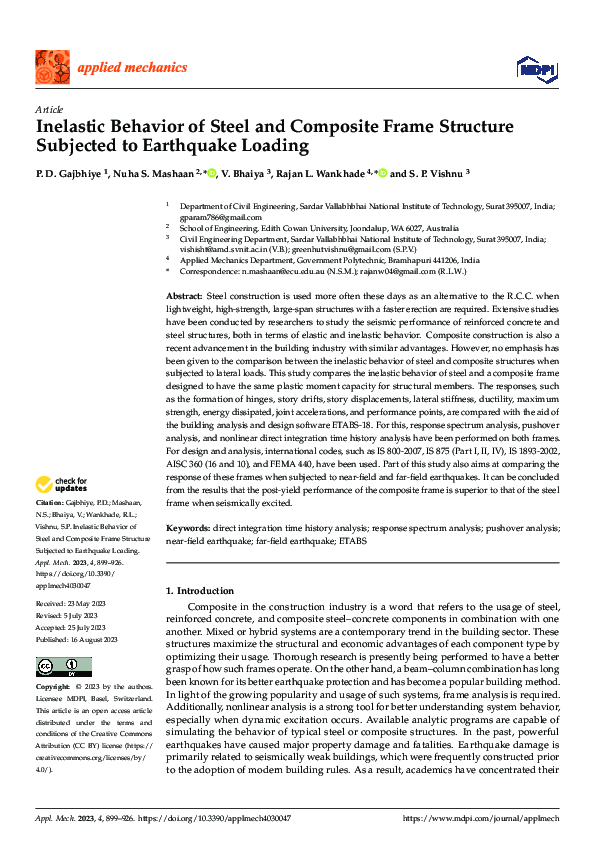 (PDF) Inelastic Behavior of Steel and Composite Frame Structure Subjected to Earthquake Loading