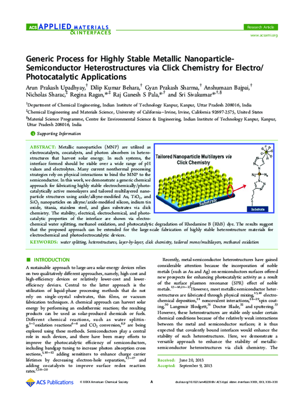 (PDF) Stable Metallic Nanoparticle-Semiconductor Heterostructures