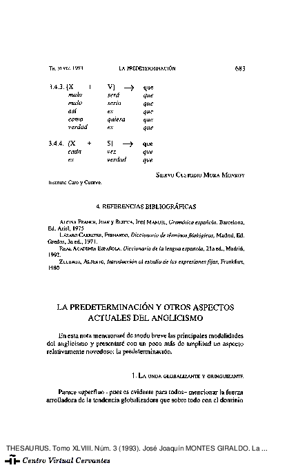 (PDF) La Predeterminación y Otros Aspectos Actuales Del Anglicismo