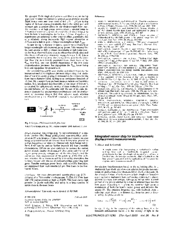 (PDF) Integrated sensor chip for interferometric displacement measurements
