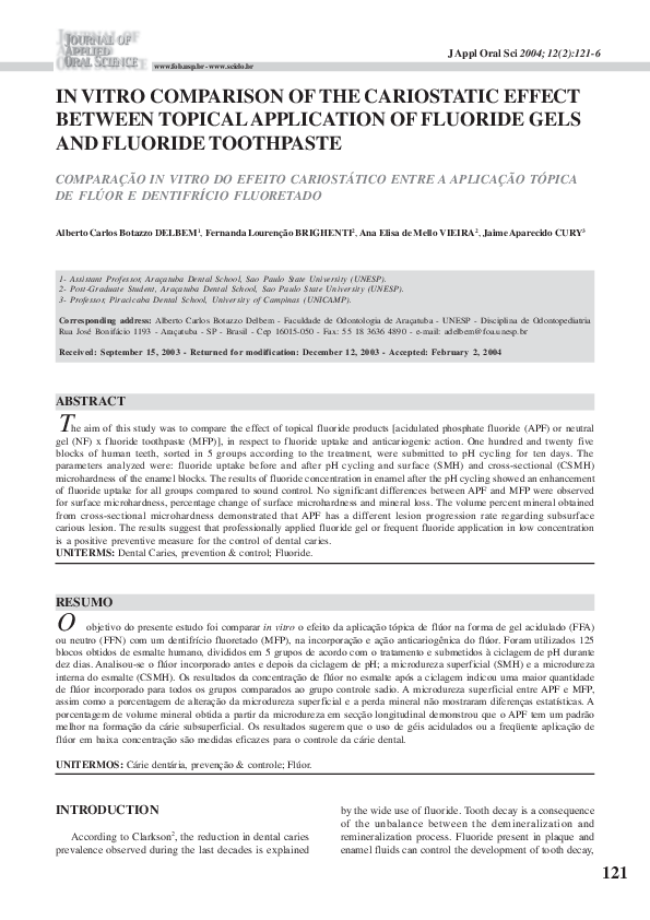(PDF) In vitro comparison of the cariostatic effect between topical ...