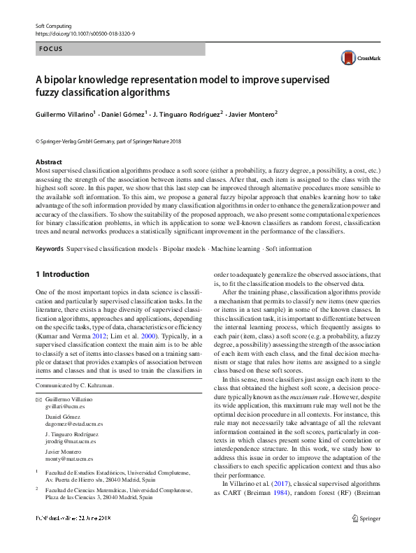 (PDF) A bipolar knowledge representation model to improve supervised fuzzy classification algorithms