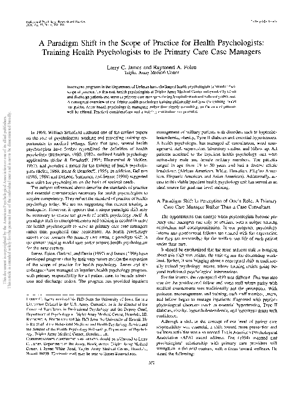 (PDF) A paradigm shift in the scope of practice for health ...