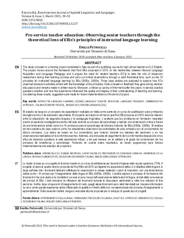 (PDF) Pre-service teacher education: Observing senior teachers through ...