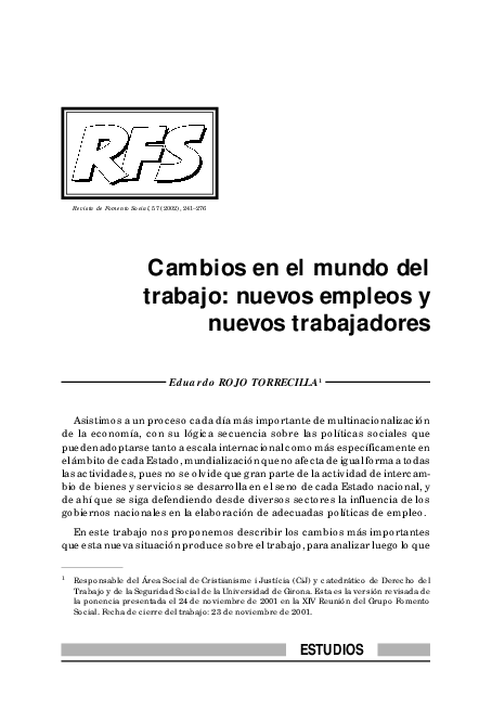 (PDF) Cambios en el mundo del trabajo