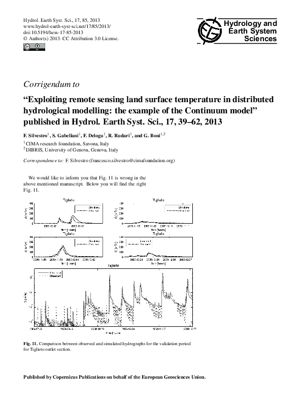 Pdf Corrigendum To Exploiting Remote Sensing Land Surface Temperature In Distributed