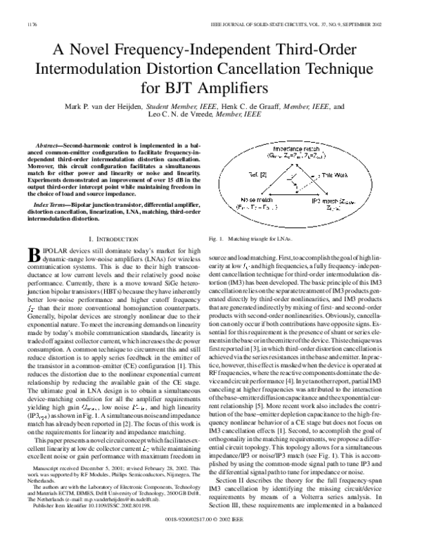 Pdf A Novel Frequency Independent Third Order Intermodulation