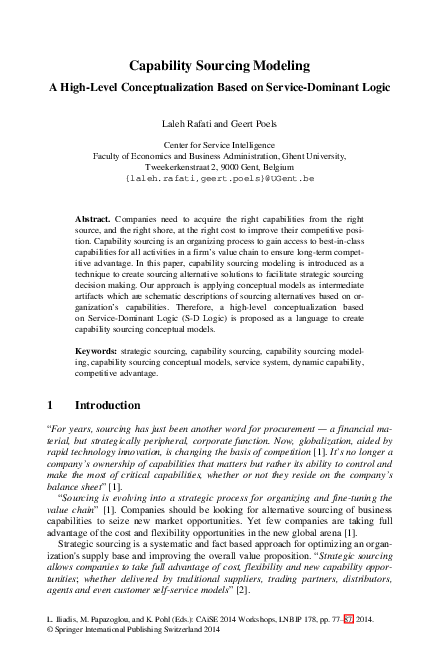 (PDF) Capability Sourcing Modeling