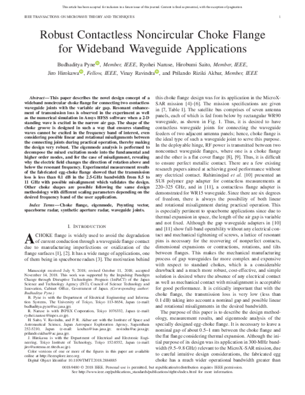 (PDF) Robust Contactless Noncircular Choke Flange for Wideband ...