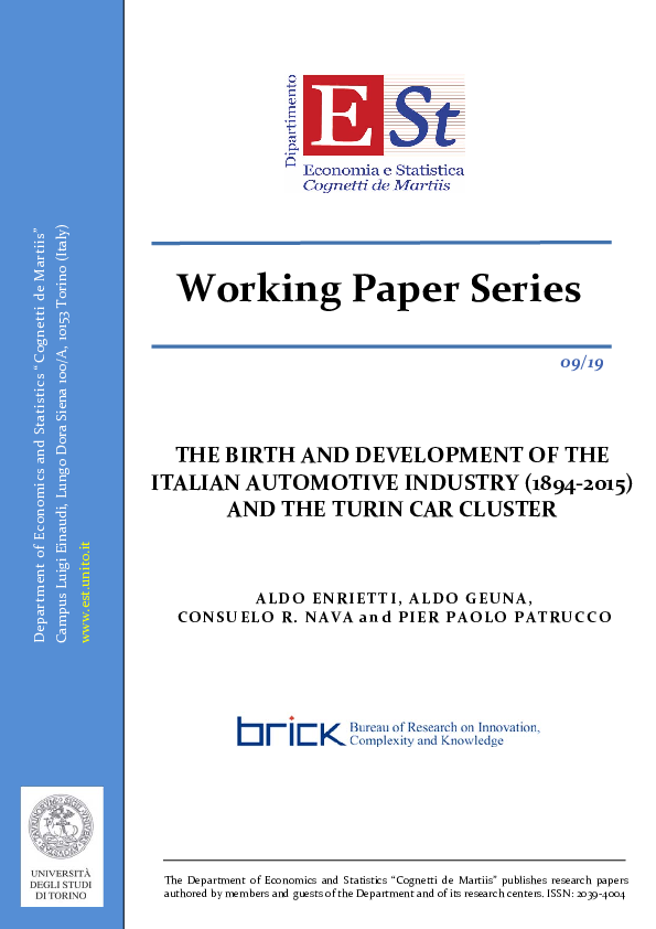 (PDF) The birth and development of the Italian automotive industry ...