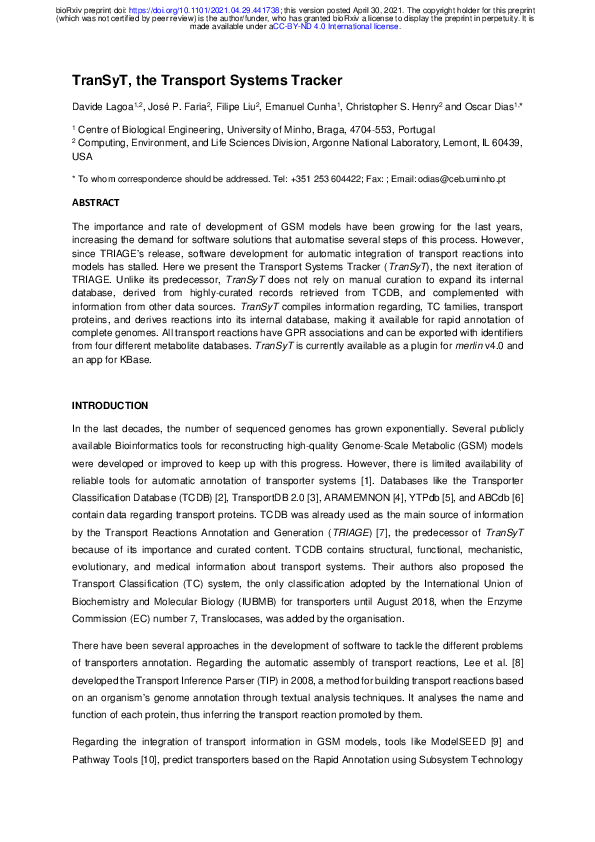 (PDF) TranSyT, an innovative framework for identifying transport systems
