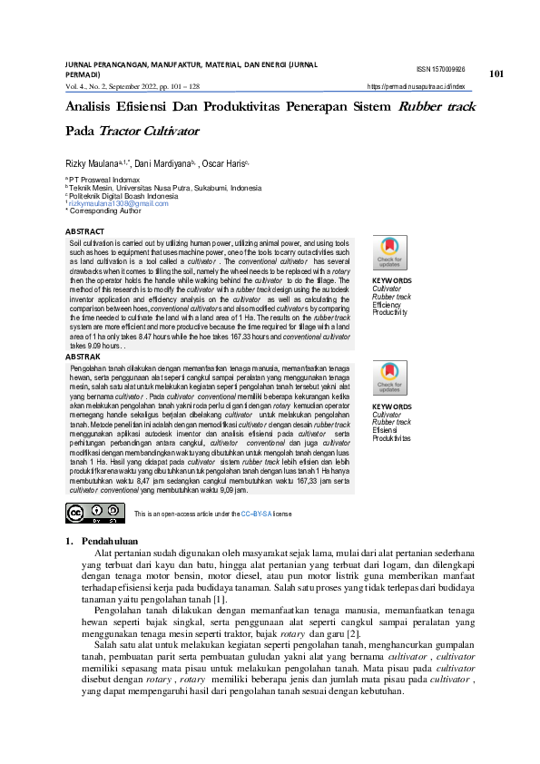 (PDF) Analisis Efisiensi Dan Produktivitas Penerapan Sistem Rubber ...