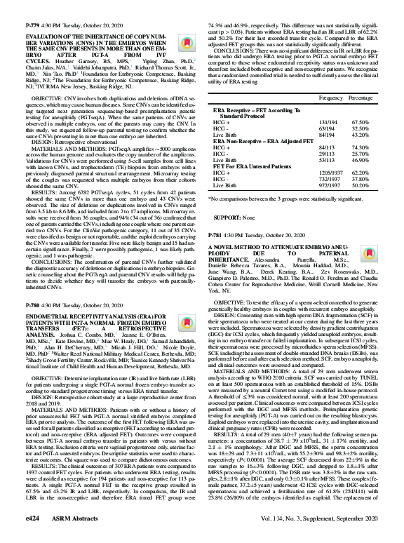 Pdf Evaluation Of The Inheritance Of Copy Number Variations Cnvs In The Embryos When The